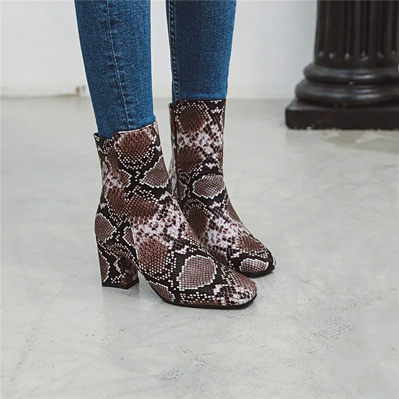 YMECHIC-Botines-con-estampado-de-piel-de-serpiente-para-mujer-zapatos ...