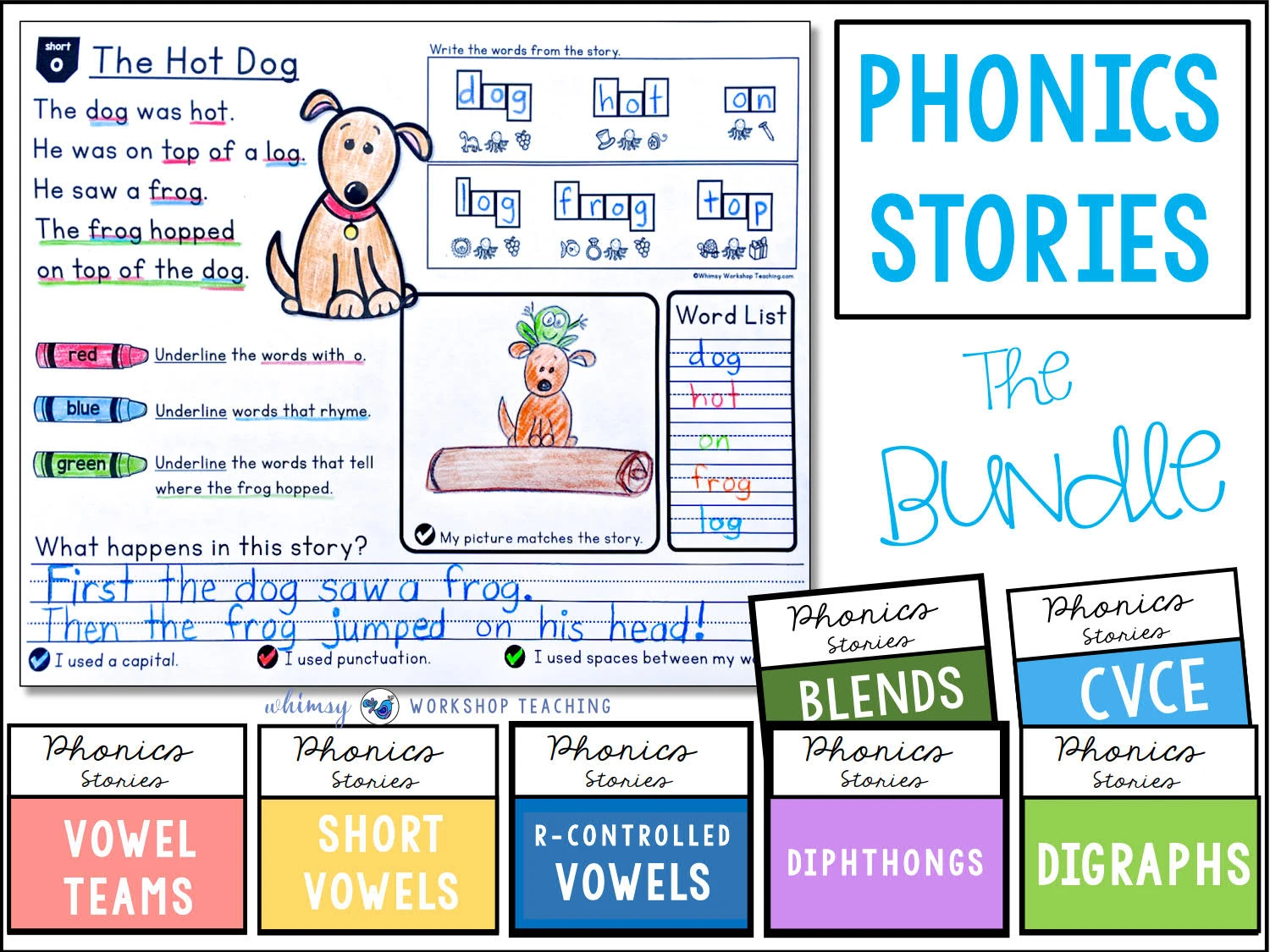 Phonics Stories Reading And Writing Bundle Learning English Short ...