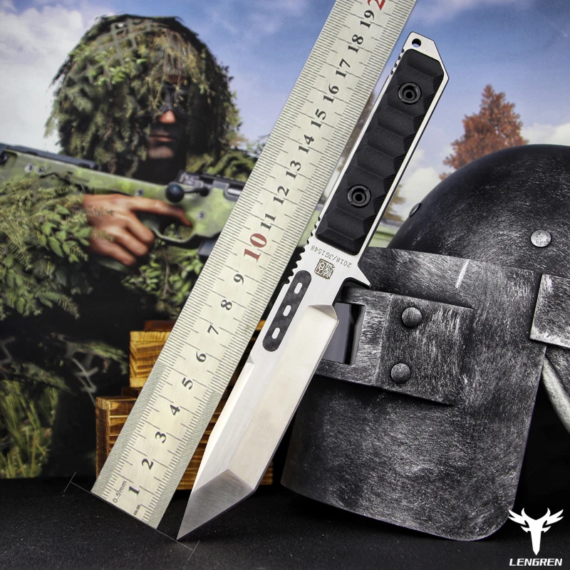 LENGREN 9cr18mov Steel outdoor Heavy knife 8MM thick Sharp Self Defense ...