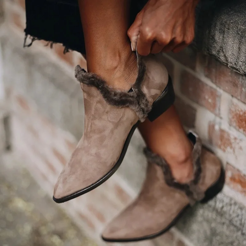 Botas de tacón bajo estilo chelsea para mujer, botines vintage con ...