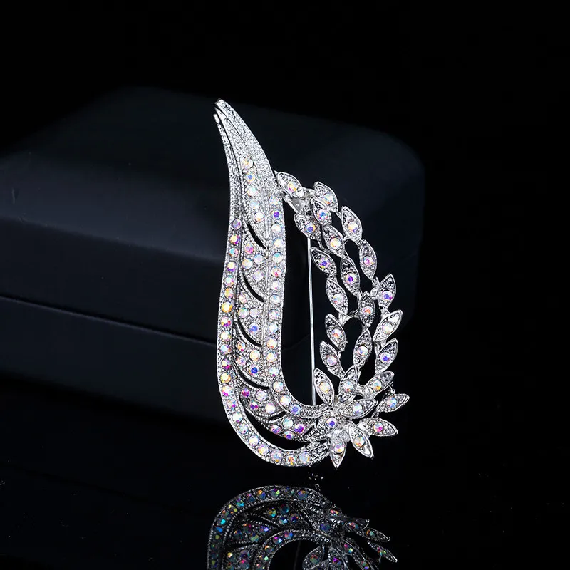 Simple-Elegant-Rainbow-Crystal-Flower-Brooches-For-Women-Luxury-Silver ...