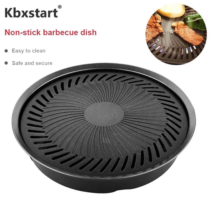 Korean Smokeless Barbecue Grill Pan Gas Non-Stick Gas Stove Plate ...