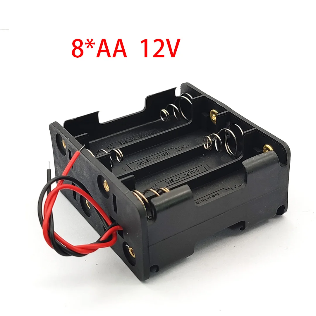 8AA-12V-Battery-Clip-Slot-Storage-Holder-Box-Case-8-AA-Batteries-Stack ...