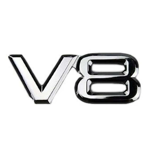 AQTQAQ 1Pcs 3D Metal Chrome V8 Car Sticker Logo Emblem Decal Badge Car ...