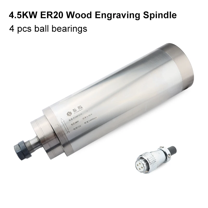 CNC-Spindle-Motor-4-5-KW-ER20-Water-Cooled-Spindle-Motor-4pcs-Bearing ...