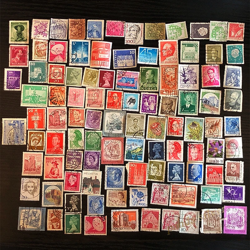100-200-PCS-Different-Postage-Stamps-from-World-Mixed-Set-Lot-Used-with ...