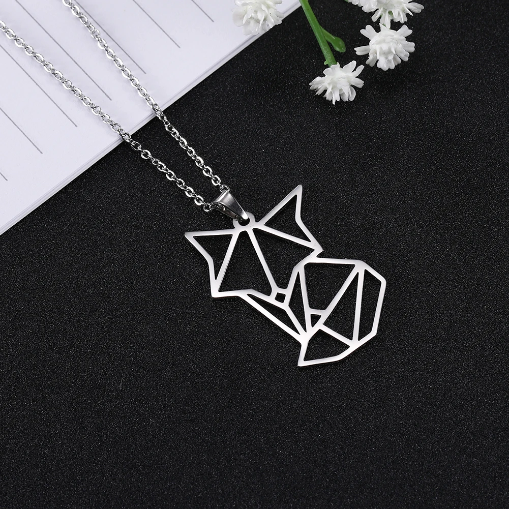 Cazador Hollow Fox Pendant Necklaces For Women Girls Cute Animal Neck ...