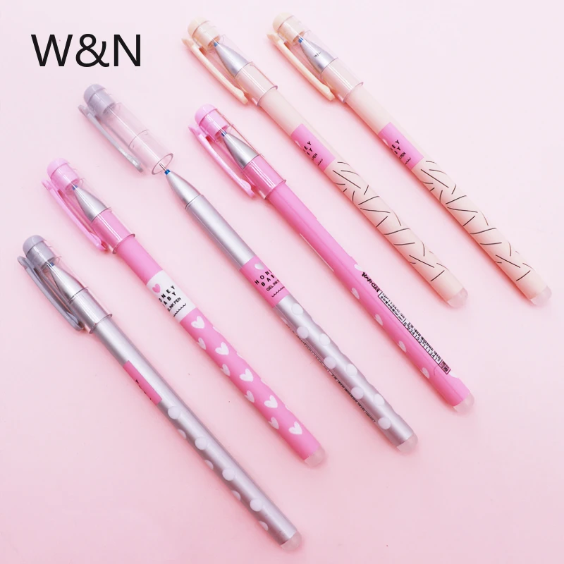 6-Pcs-Set-0-38mm-Erasable-Pen-Heart-Dots-Blue-Black-Ink-Magic-Ballpoint ...