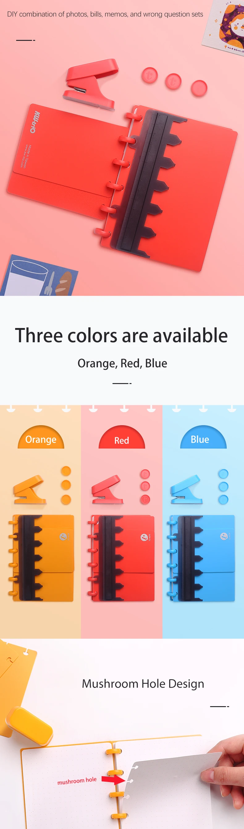 Feuillet mobile,coffret cadeau pour carnet de notes,avec trou en forme ...