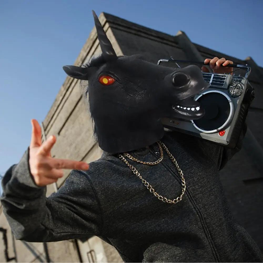 Halloween Unicorn Novelty Horse Head Cosplay Animal Mask - AllCosplay.com