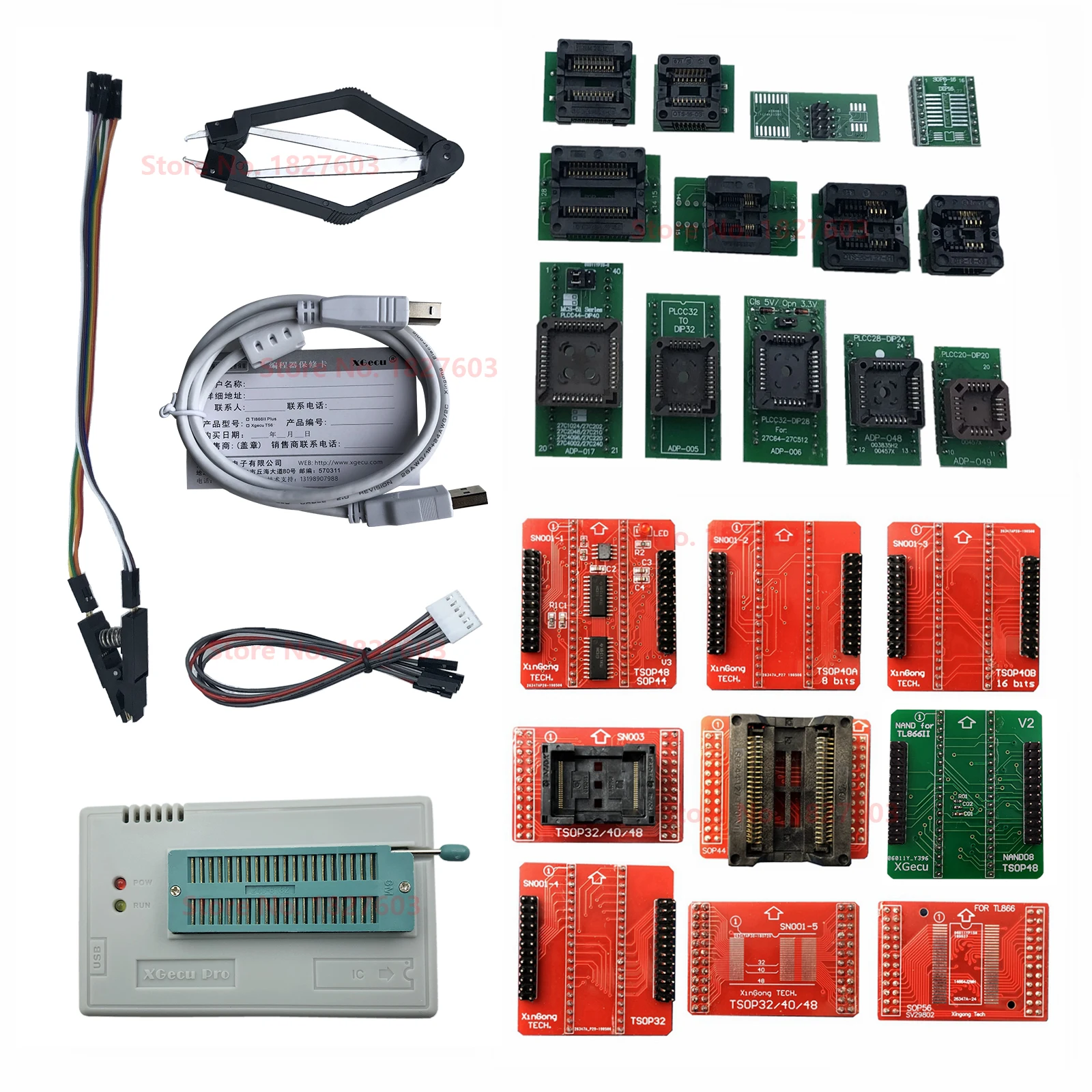 V11.81 Xgecu 100% Genuine Tl866ii Plus Programmer Icsp Flash\eeprom\mcu \nand + 22 Adapters+ic ...