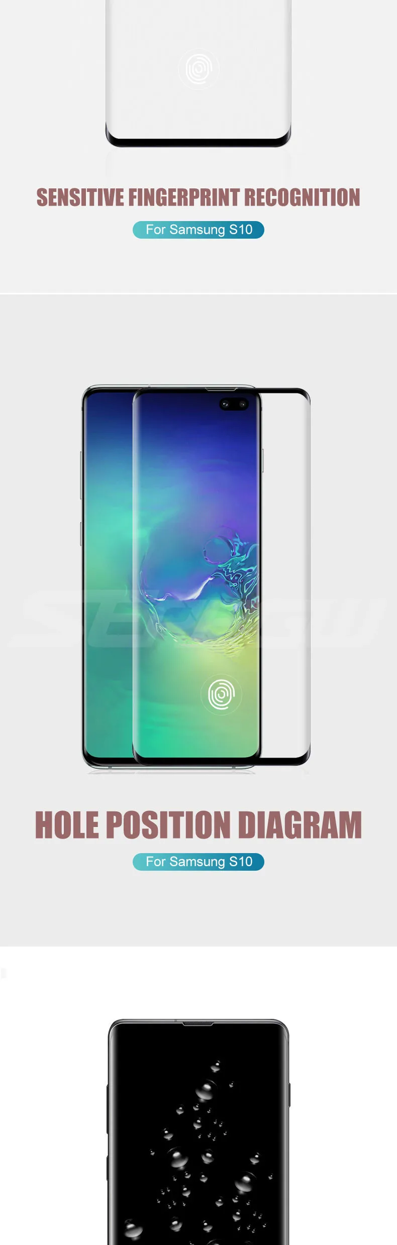 30D закаленное стекло с закругленными краями для samsung Galaxy S10 S9 ...