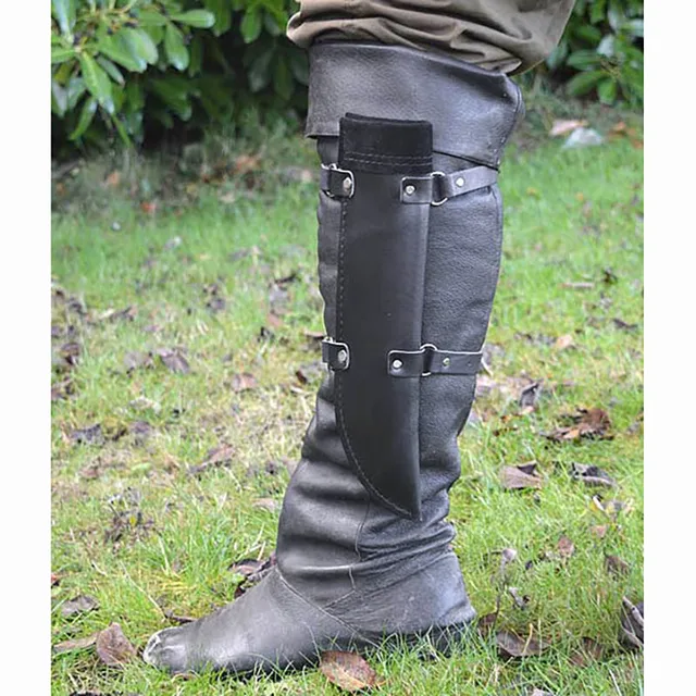 Medieval Larp Assassin Dagger Leg Scabbard Sheath Shin Sword Leather ...