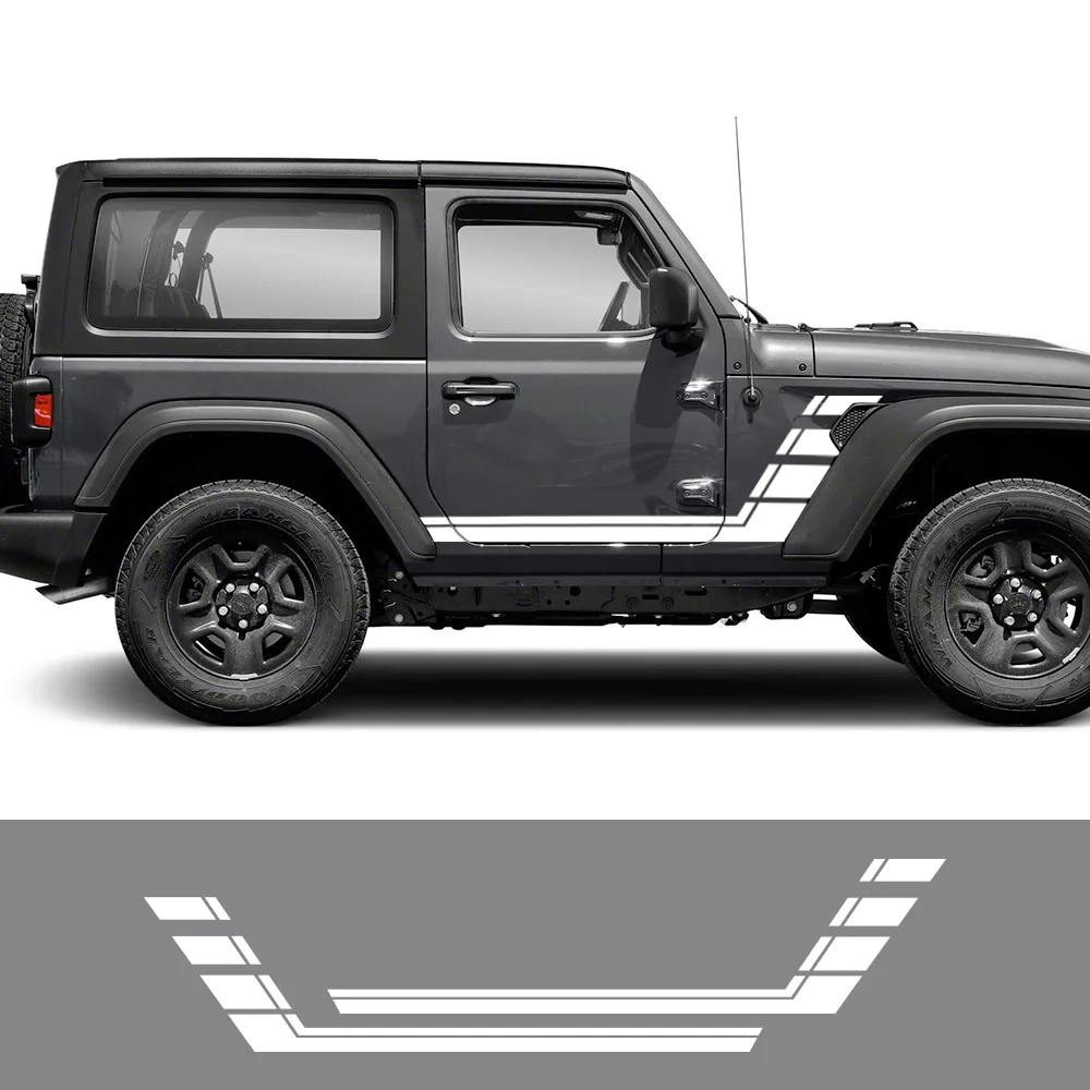 2PCS Car Side Door Stickers Styling Vinyl Film Decals For Jeep Wrangler ...