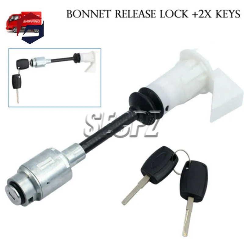 Short Type Rod Bonnet Release Lock Latch Repair Kit Key Set For Ford ...
