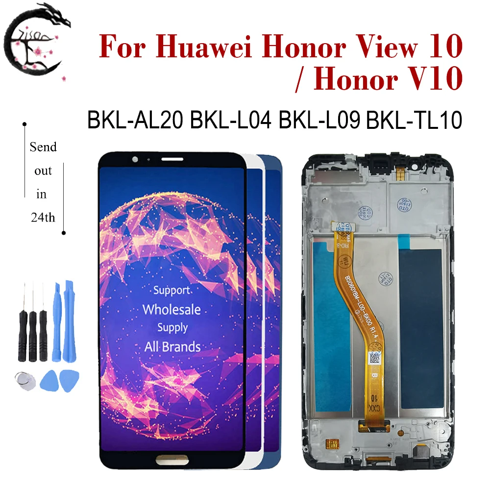 For Honor V10 LCD Screen For Huawei Honor View 10 Display With Frame Touch Digitizer Assembly ...