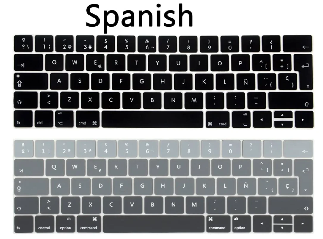 EU Spain Spanish Keyboard Cover For New MacBook Pro 13 15 Retina With Touch Bar ID 2020 2019 