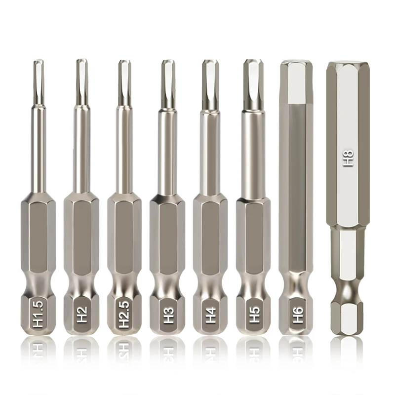 8pcs Allen Wrench Screwdriver S2 Steel Hex Key Drill Bit Set 50mm ...