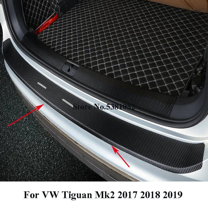 1PCS For VW TIGUAN MK2 2017 2018 2019 Carbon Fiber PU Leather Rear ...