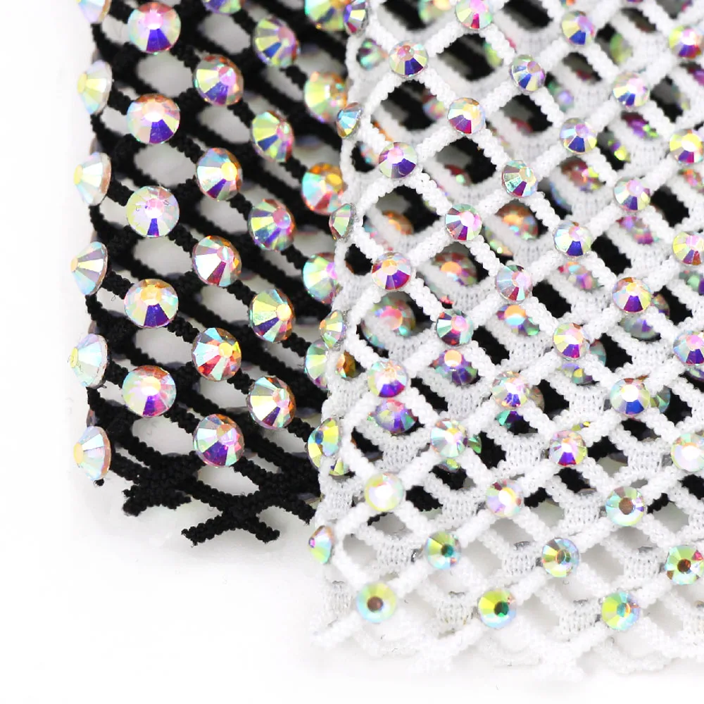 1Sheet-Black-White-Rhinestone-Mesh-SS12-SS16-AB-Crystal-Rhinestones ...