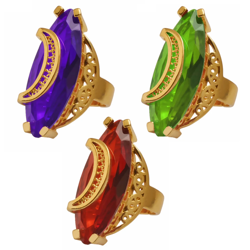 Anniyo Middle East Red/blue/green Stone Ring For Women Gold Color Arab ...