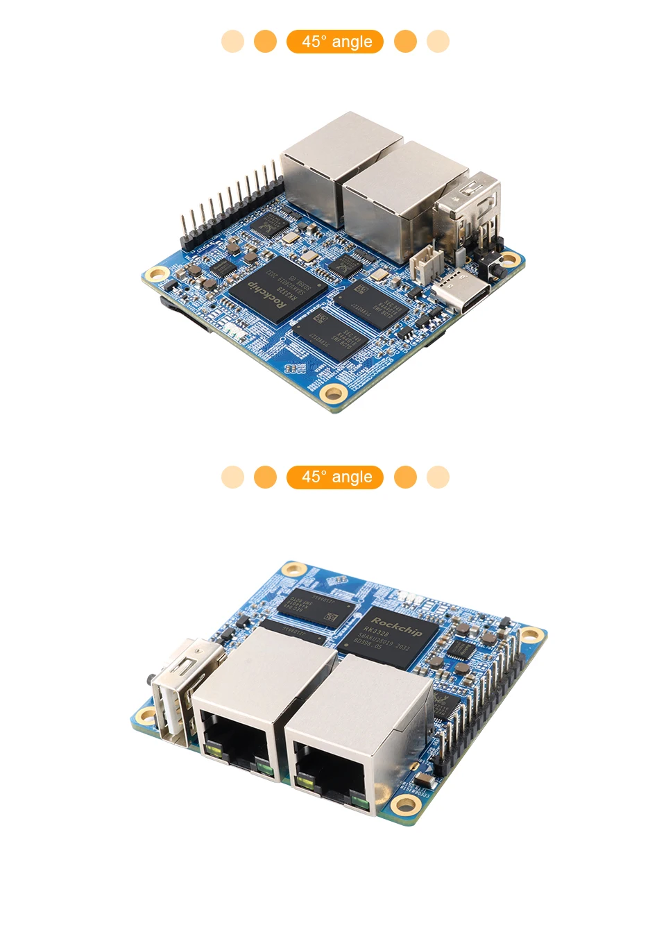 Orange Pi R1 Plus,Portable Travel Router SBC OpenWRT with Dual GbE,1GB ...
