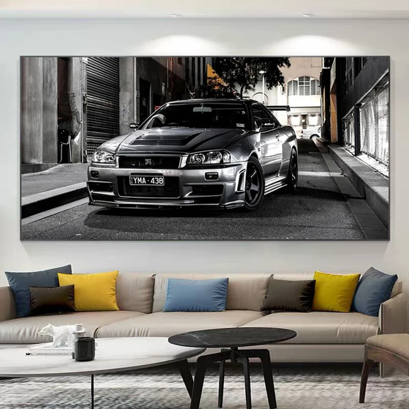 DIY 5D Diamond Painting Nissan Sports Car Skyline Gtr Car Scenery ...