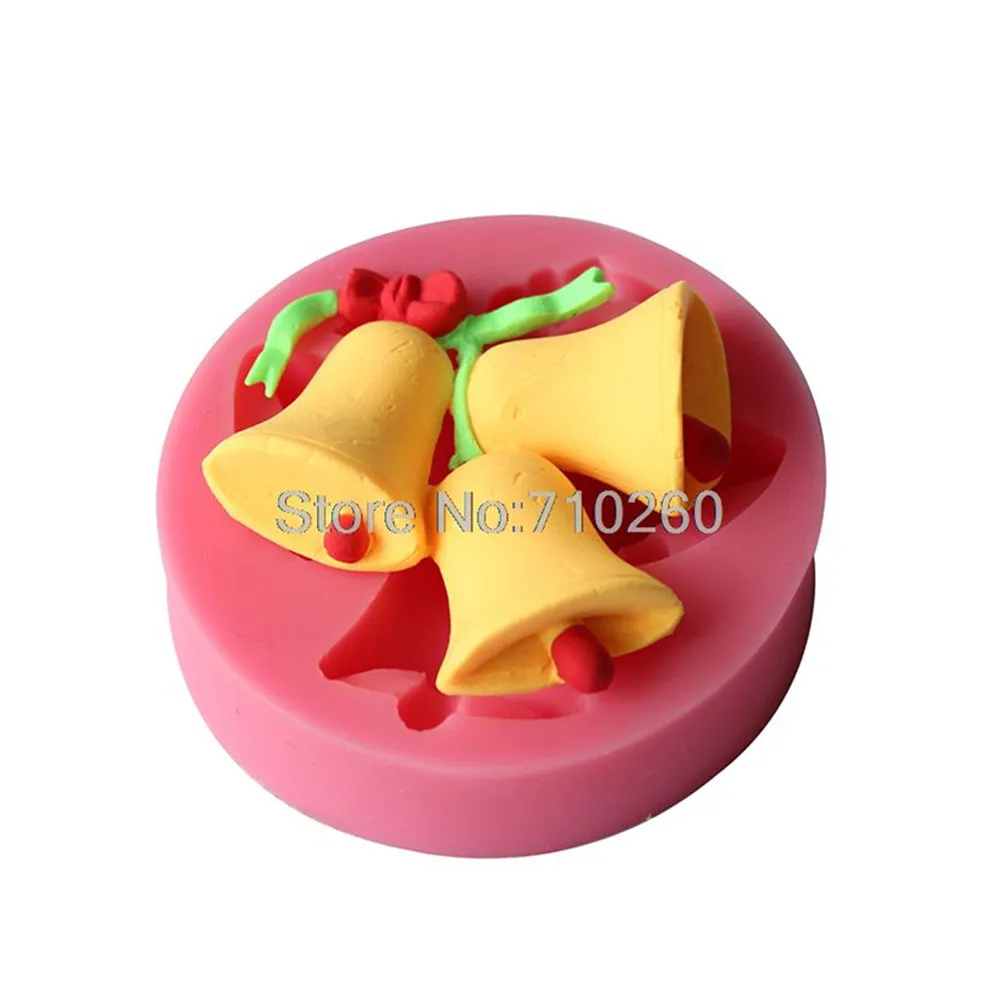 Christmas Series Bell Shape Silicone Fondant 3d Cake Tools Mold ...