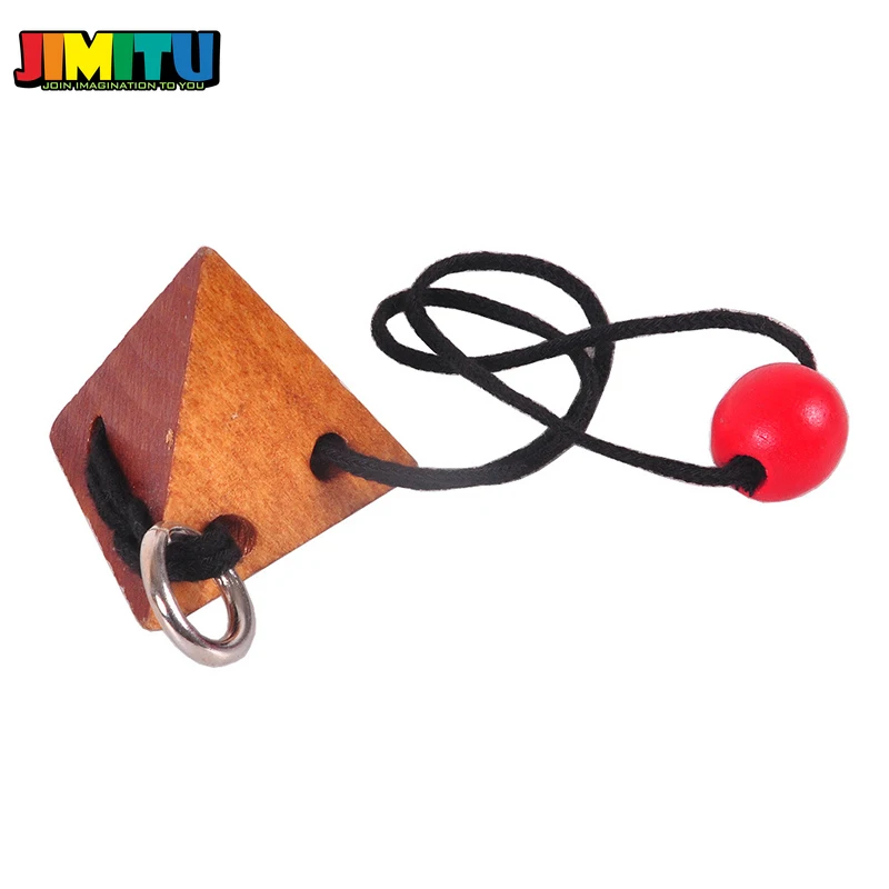 IQ Rope Wooden Puzzle Logic Brain Teaser String Puzzles Game for Adults ...