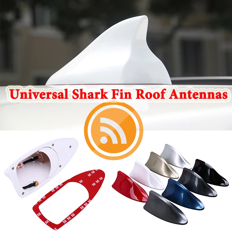 Universal Shark Fin Roof Antennas FM AM Radio Signal Protective Aerial ...