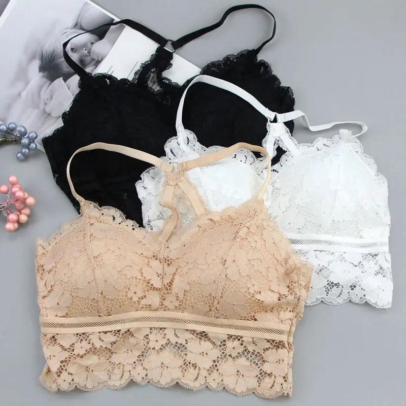 New Lace Sexy Womens Bras Vest Sports Wrapped Chest Female Fashion ...