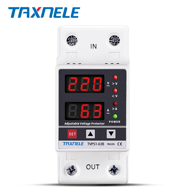 40a 63a 230v Adjustable Voltage Protector Auto Recover Over Under ...