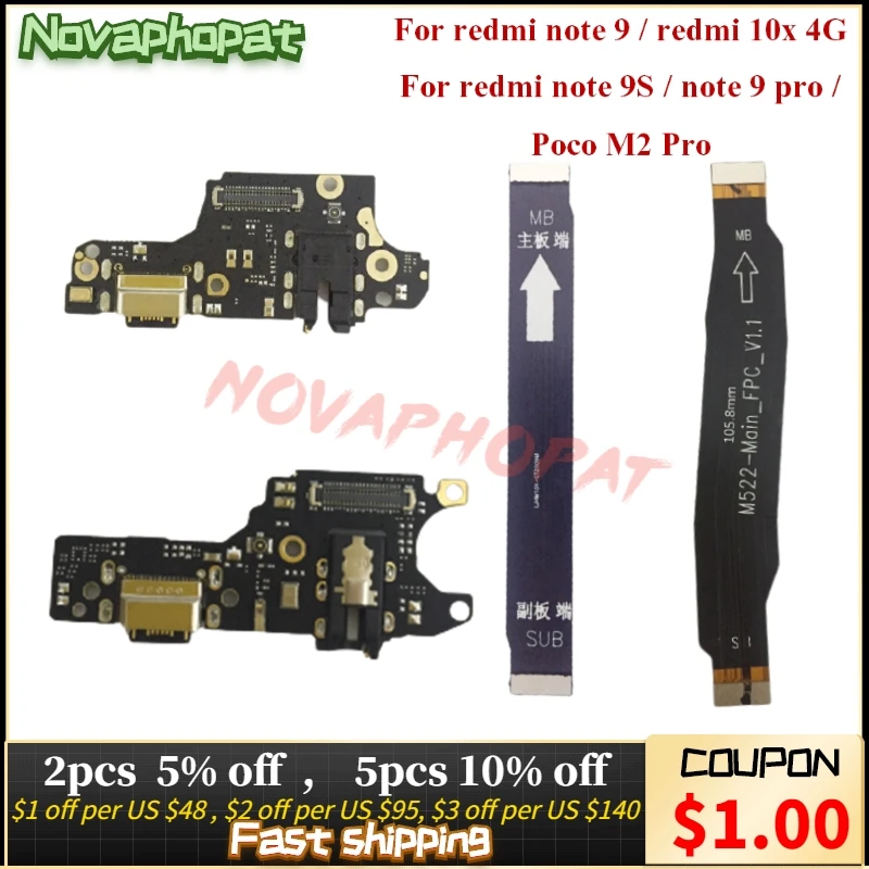 For-Xiaomi-Redmi-Note-9-9s-M2-Pro-USB-Charging-Port-Dock-Plug-Mainboard ...