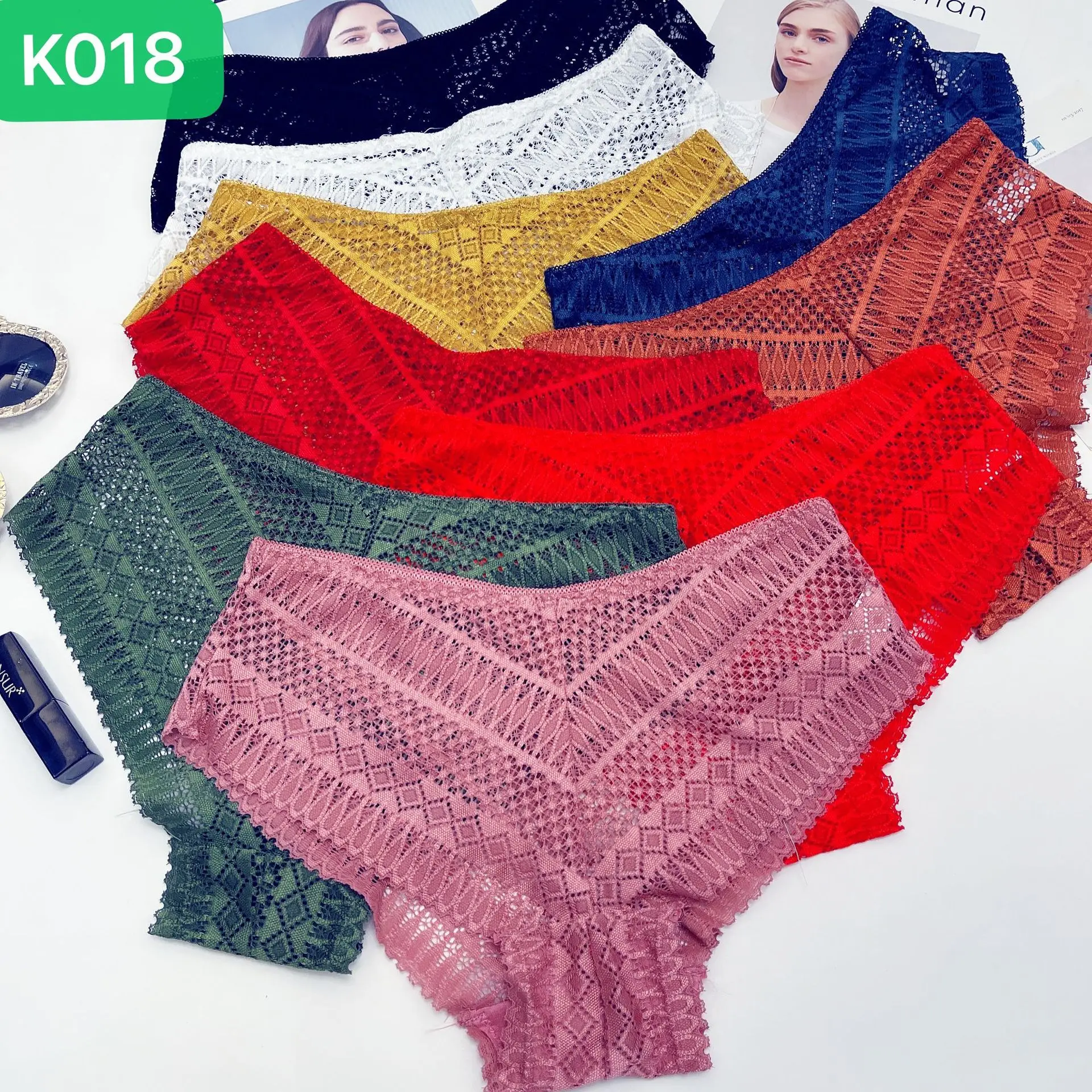 Ropa interior Sexy de encaje para mujer, bragas cómodas ahuecadas a la ...