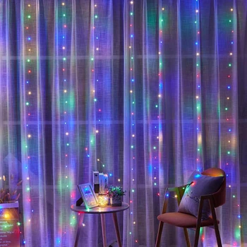 USB 3M LED Curtain Christmas Fairy String Lights with Remote Control ...