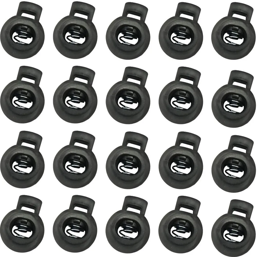 20-Pcs-Plastic-Spring-Stop-Toggle-Cord-Locks-End-Black-Round-Ball ...