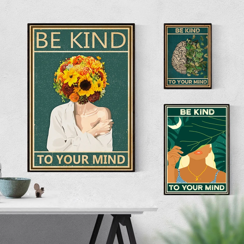 Mental Health Awareness Gift JTL23107 Be Kind To Your Mind Poster ...