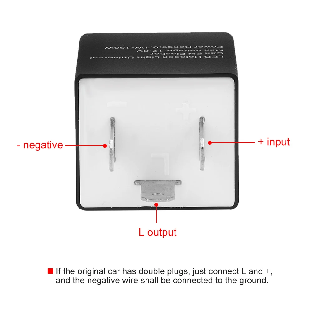 12V 24V 3-PIN Adjustable LED Flasher Relay Short Circuit Automatic ...