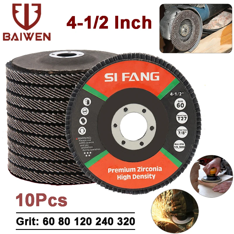 10PCS 115mm Professional Flap Discs Sanding Angle Grinder Wheel 60/80 ...
