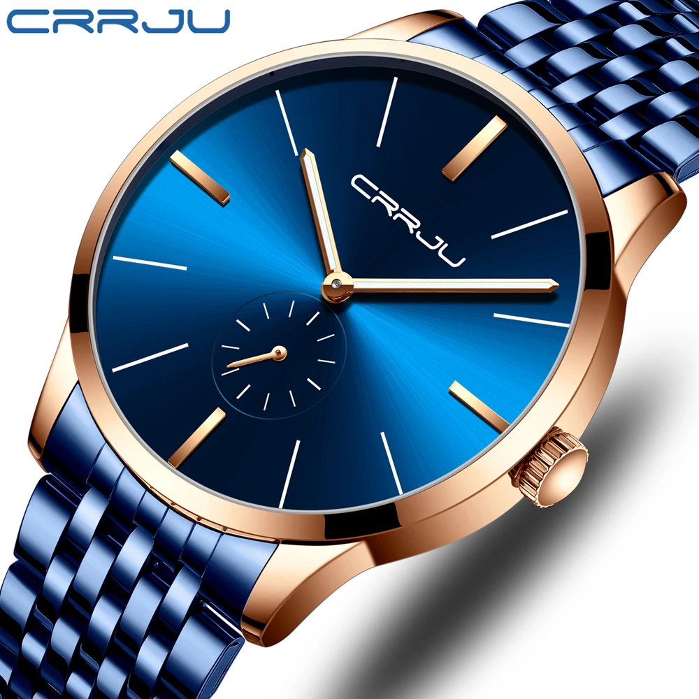 CRRJU-reloj-anal-gico-de-acero-inoxidable-para-hombre-cron-grafo ...