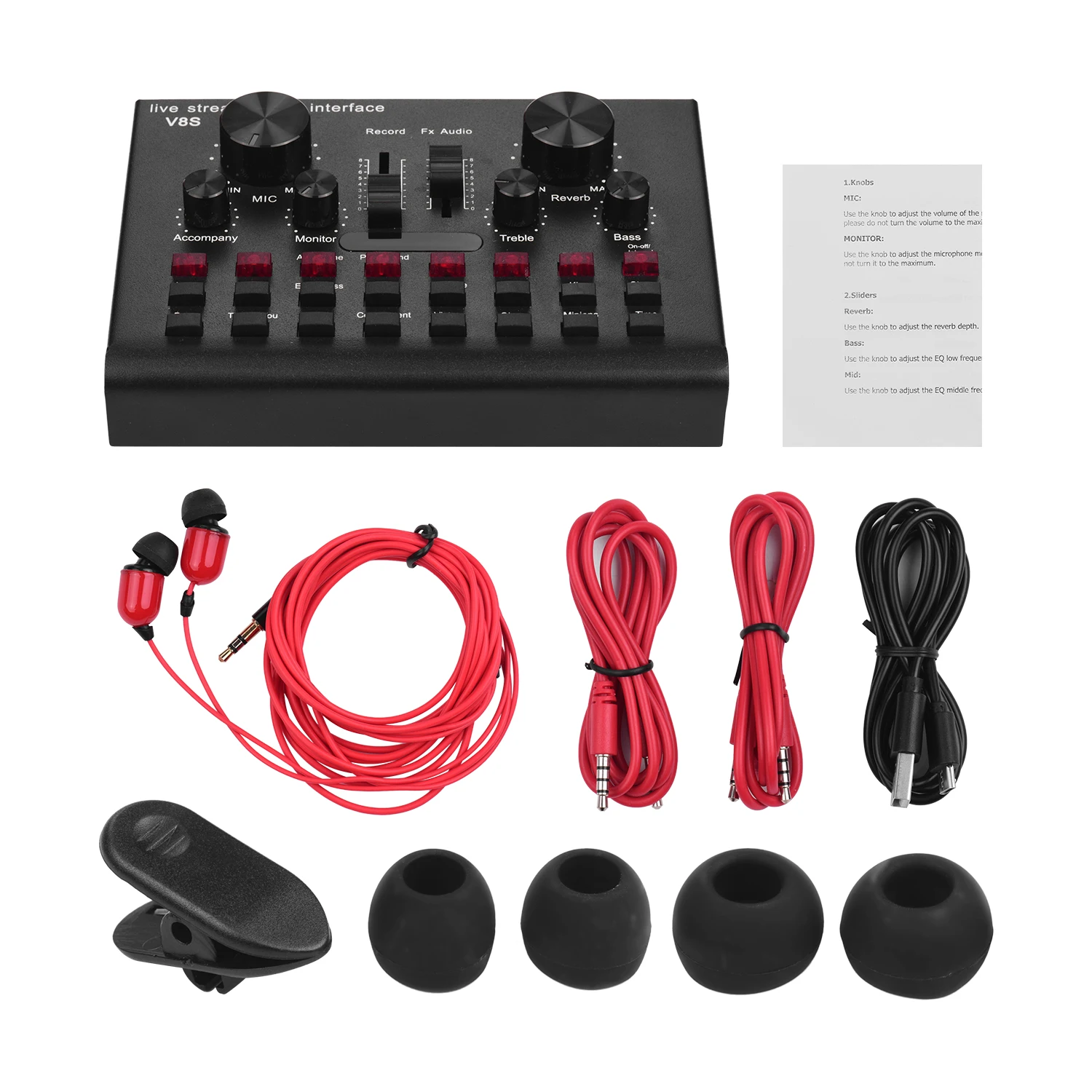 Multifunctional Live Streaming Sound Card USB Audio Interface Mixer ...