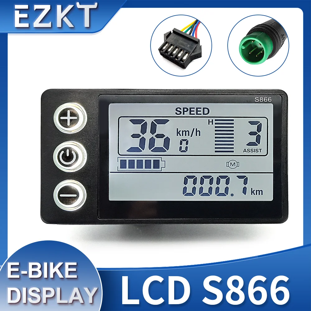 E bike S866 LCD Display 24V/36V/48V/60V E Bike Electric Bike Bicycle ...