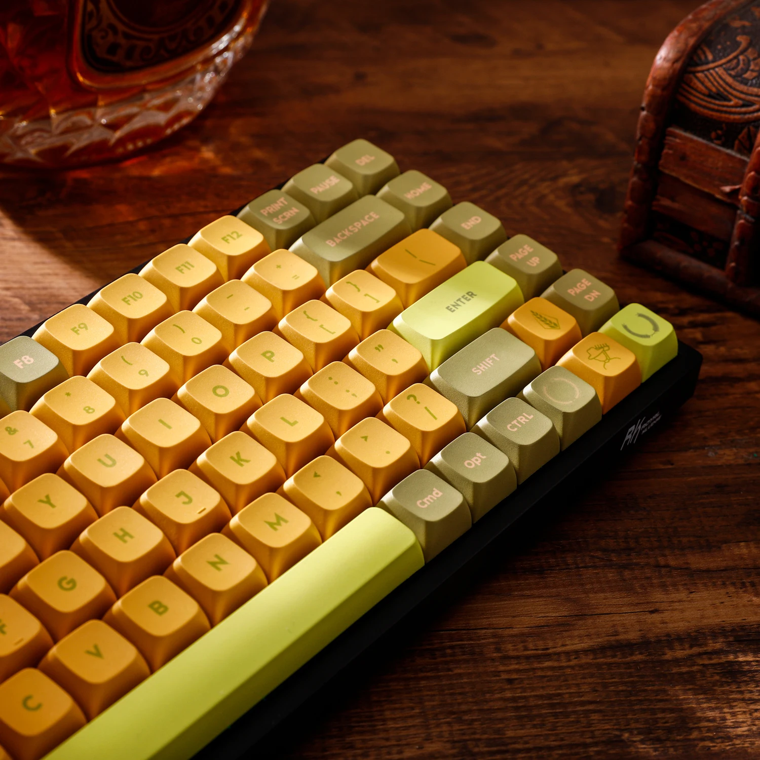 128 Keys Keycap golden wheat theme keycaps for Mac PBT Sublimation ...