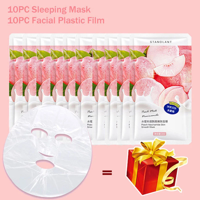 Sleeping Mask Facial Peach Niacinamide Shrink Pore Brush Mask ...