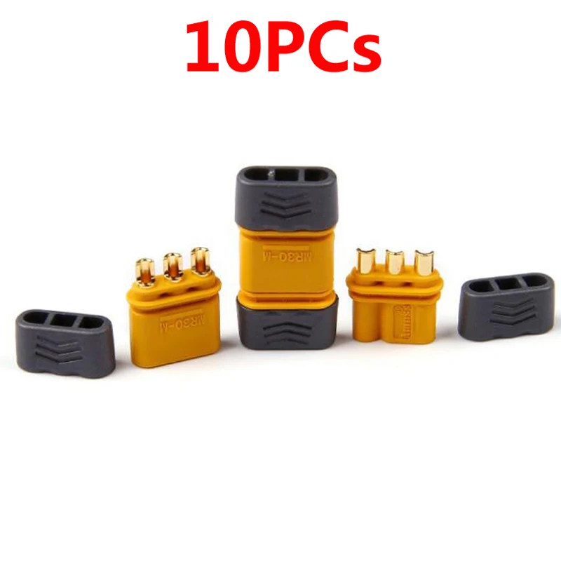 10PCs Amass MR30 Connector Plug w/ Sheath XT30 3 Core Male/Female 2MM ...