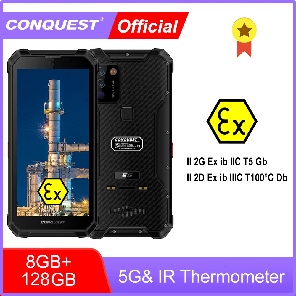 CONQUEST S21 ATEX 듀얼 5G 글로벌 버전 스마트폰, 안드로이드 11, 견고한 스마트폰, IP68 방수, 48MP ...