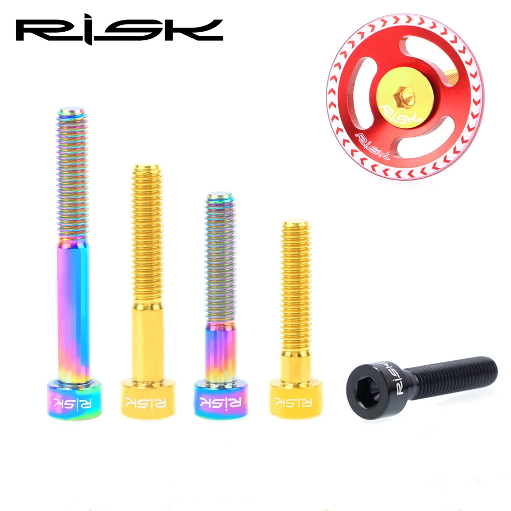 RISK Titanium Bolts Allen Key MTB Road Bike Taper Head Screw Bicycle Headset Cap Fixing Bolts ...