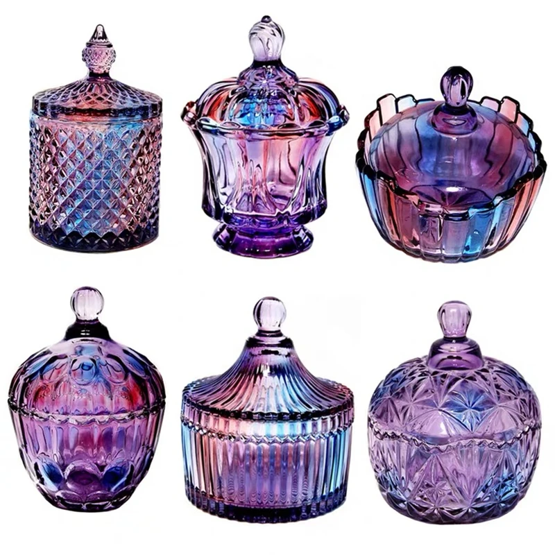 Purple Glass Canisters With Lids