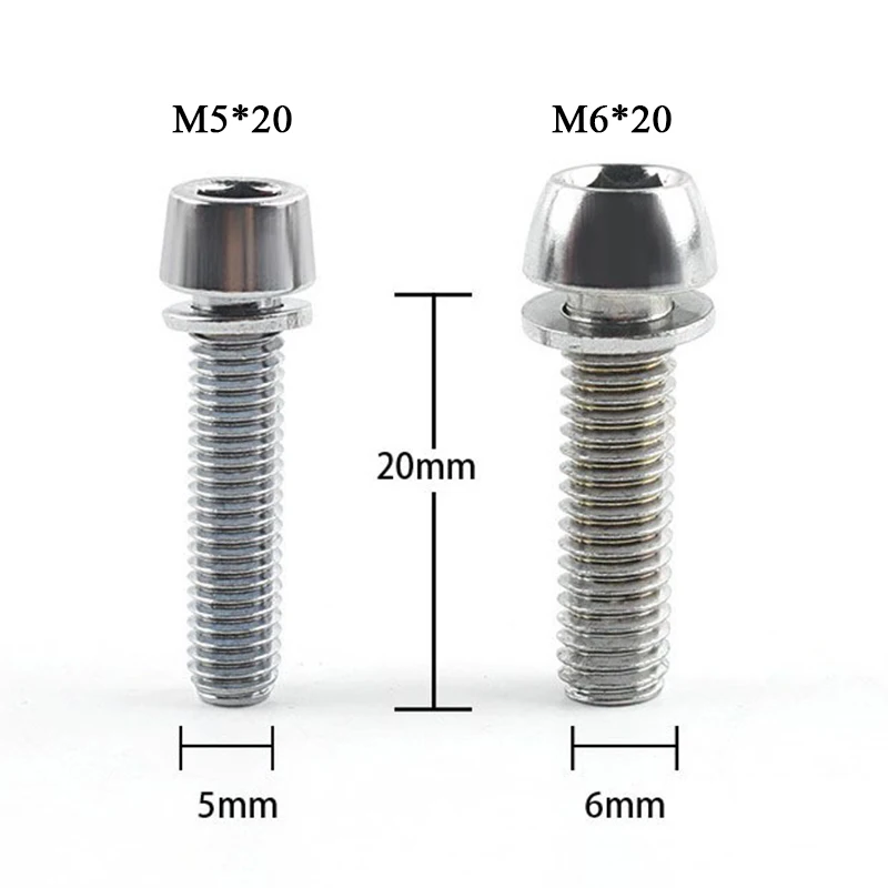 자전거 핸들 바 스템 나사 M5 * 20 / M6 * 20 자전거 핸들 바 나사, 알루미늄 합금 볼트 고정 기어 MTB 자전거 액세서리, 4/8/16 개|자전거 스템 ...