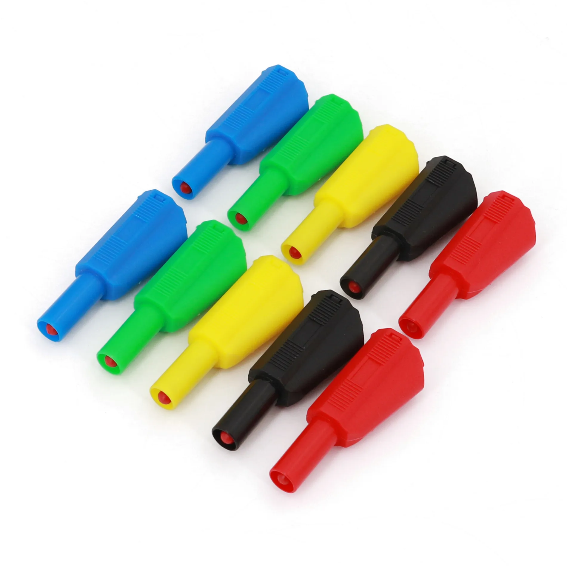 10Pcs Fully Safety Insulated 4mm Male Stackable Banana Plug Solder Type ...